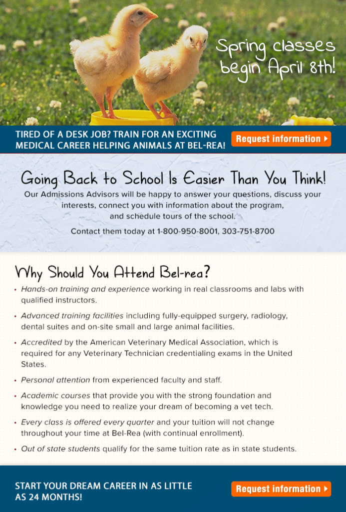 Spring Classes Begin April 8th! – Bel-Rea Institute of Animal Technology