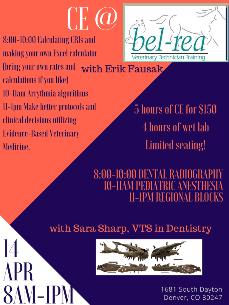 Bel-Rea Spring 2018 Wet Lab CE – Bel-Rea Institute of Animal Technology